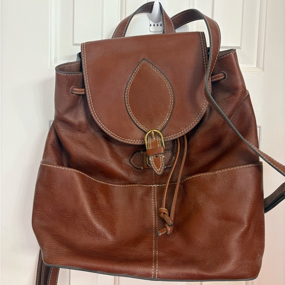 Fossil | Bags | Fossil Brown Leather Backpack With Flap Closure | Poshmark